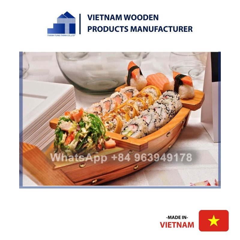 Wooden Food Boat Model For Your Restaurant Decoration