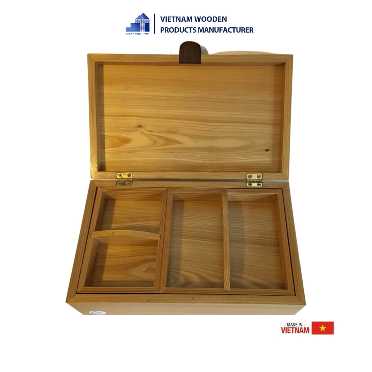 Multi-Compartment Wooden Gift Box for Wholesale