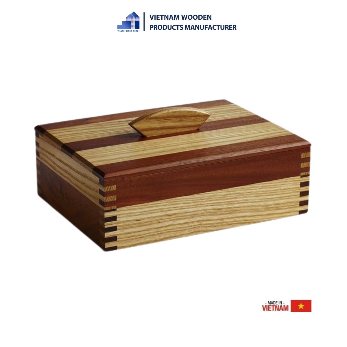 Two-Tone Wooden Custom Box for Wholesale