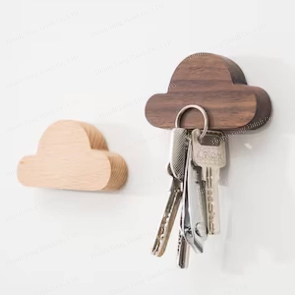 Lovely Cloud Shaped Wooden Key Holder