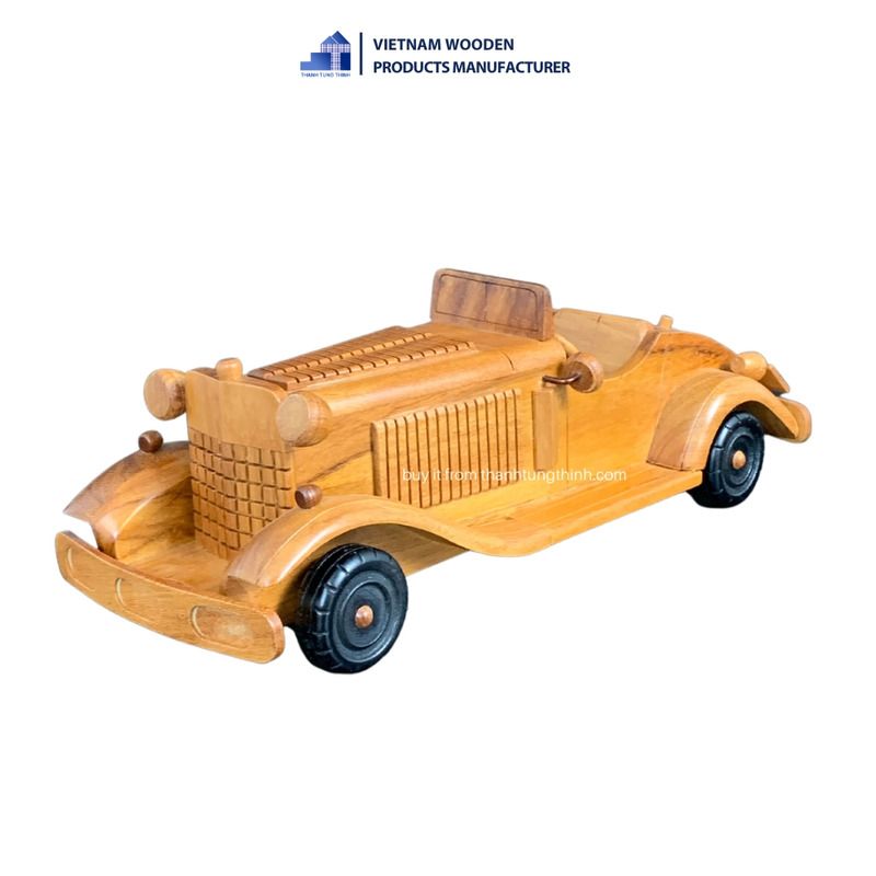 Handcrafted Wooden Vintage Car Model for Wholesale